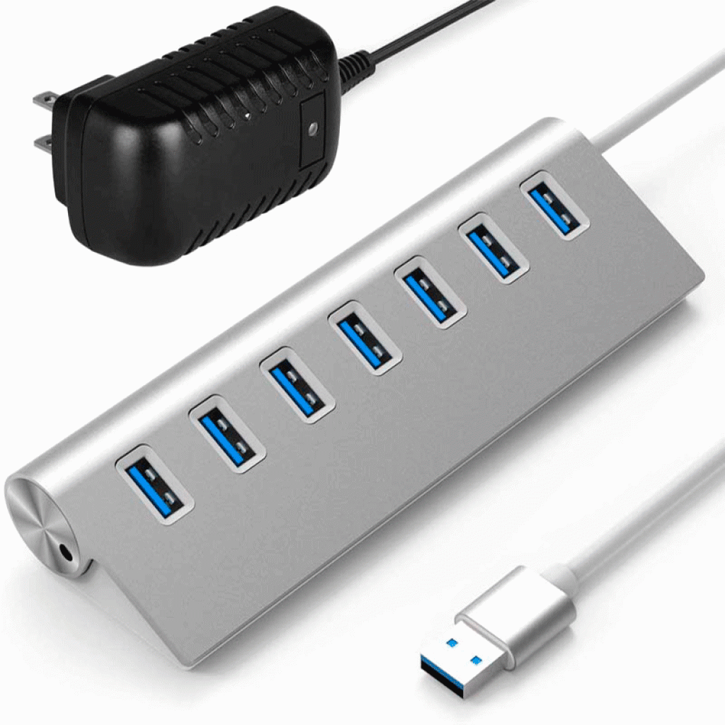 HUB de puertos USB 3.0 aluminio con fuente de poder - Millenium ...